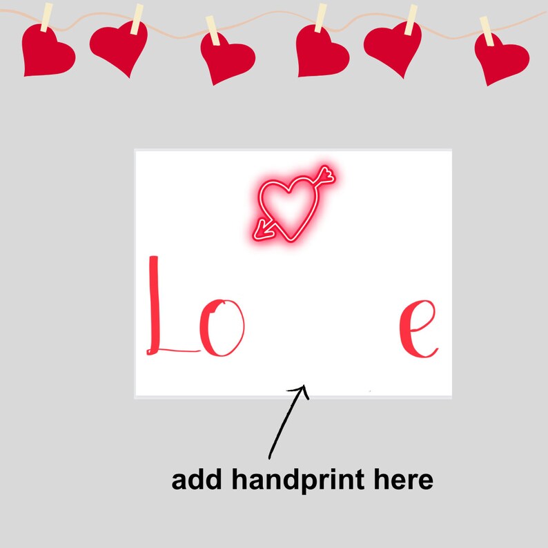 Valentines Day Handprint, Printable DIY Valentines Day Handprint ...