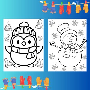 Printable Winter Coloring Pages, Winter Crafts, Kindergarten Artwork ...