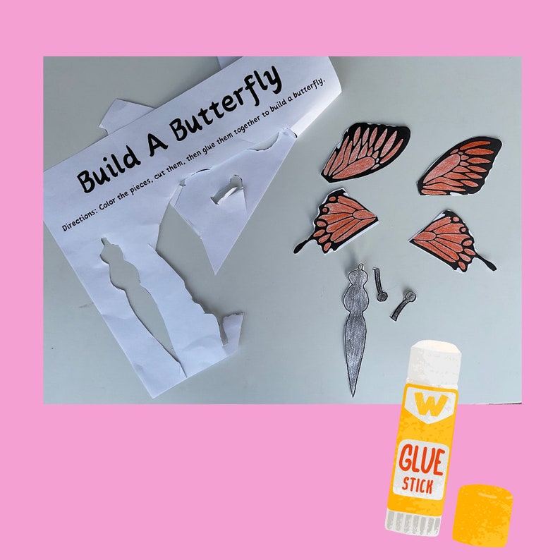 Build A Butterfly Craft Printable Activity Kids Spring Craft DIY Craft ...