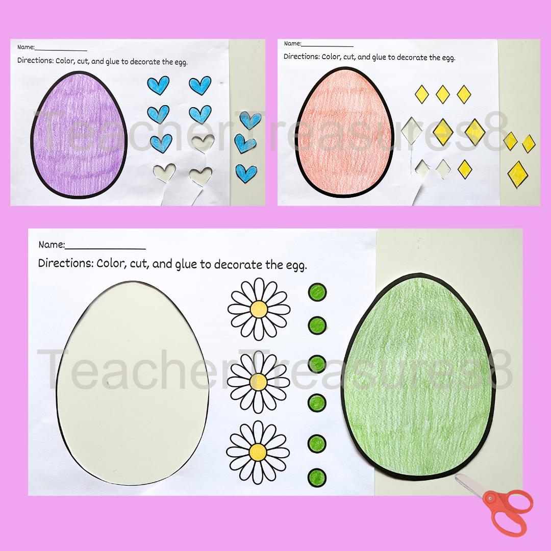 Easter Egg Craft Easter Printable Easter Kid Craft DIY Kid Easter ...