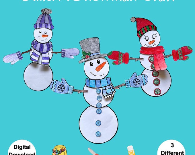 Build a Snowman Printable, Snowman Cut and Paste Printable, Printable ...