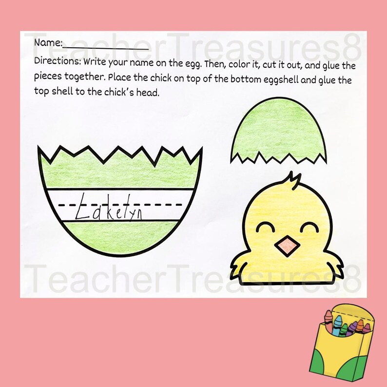 Chick in an Egg Craft Easter Egg Craft With Name Chick Egg Craft Easter ...