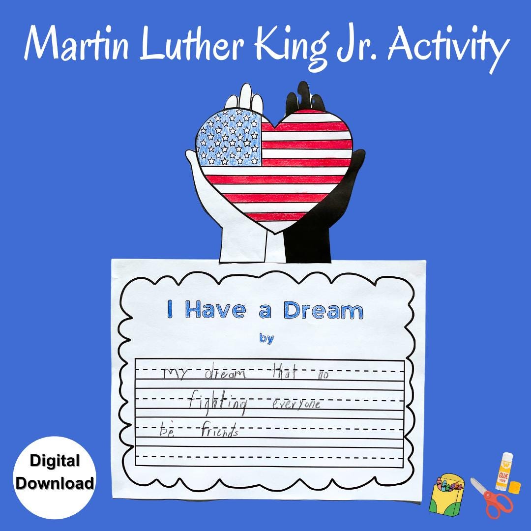 Martin Luther King Jr. Day Craft MLK Printable I Have a Dream Black ...