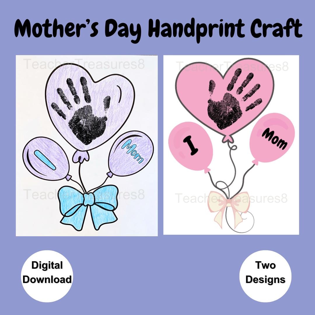 Mother’s Day Handprint Craft Mothers Day Kids Craft Gift for Mom ...