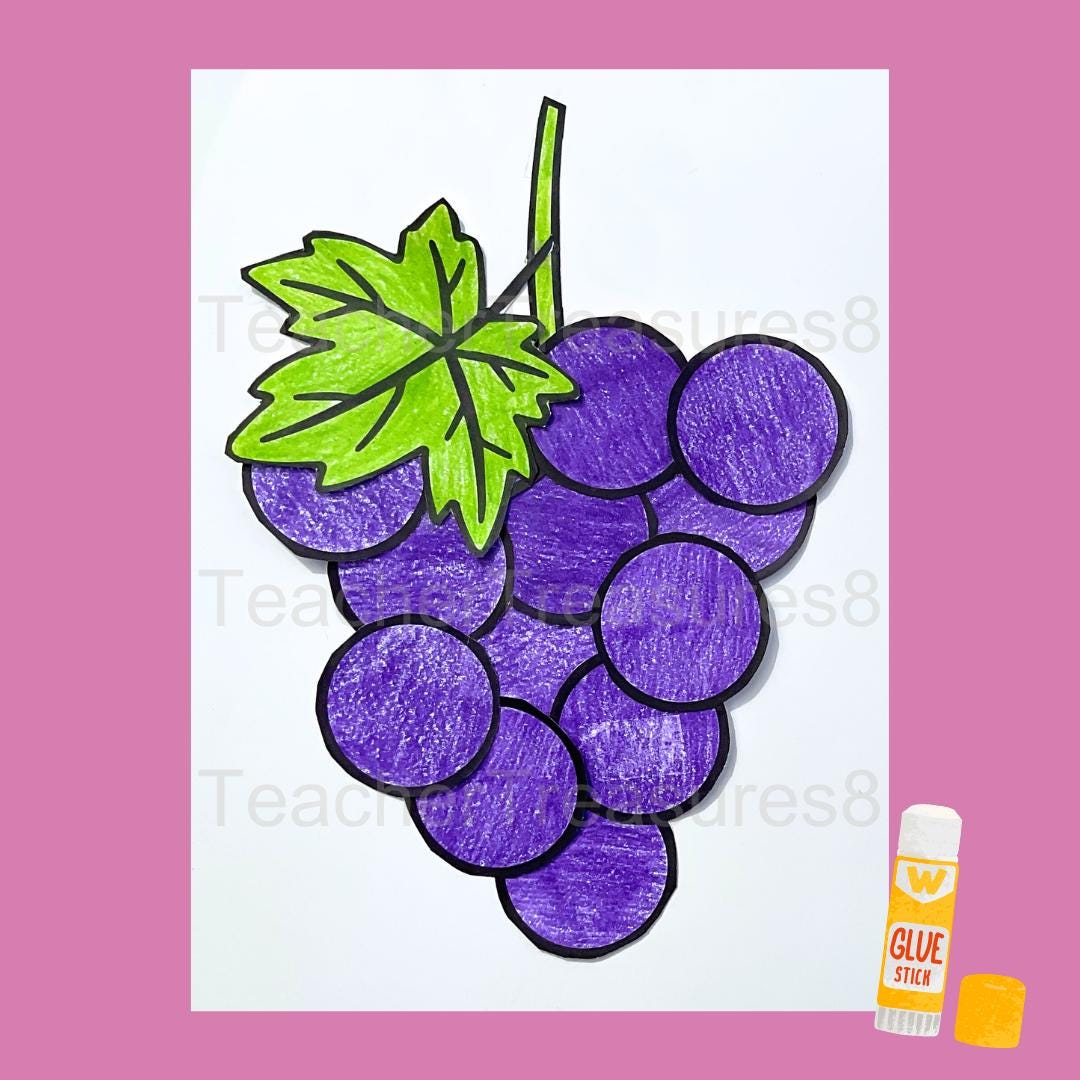 Grape Craft, Printable Download, Preschool Activity, Homeschool ...