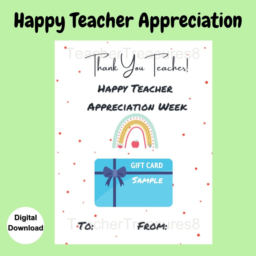 Teacher Appreciation Gift Card Holder Thank You Teacher Appreciation ...