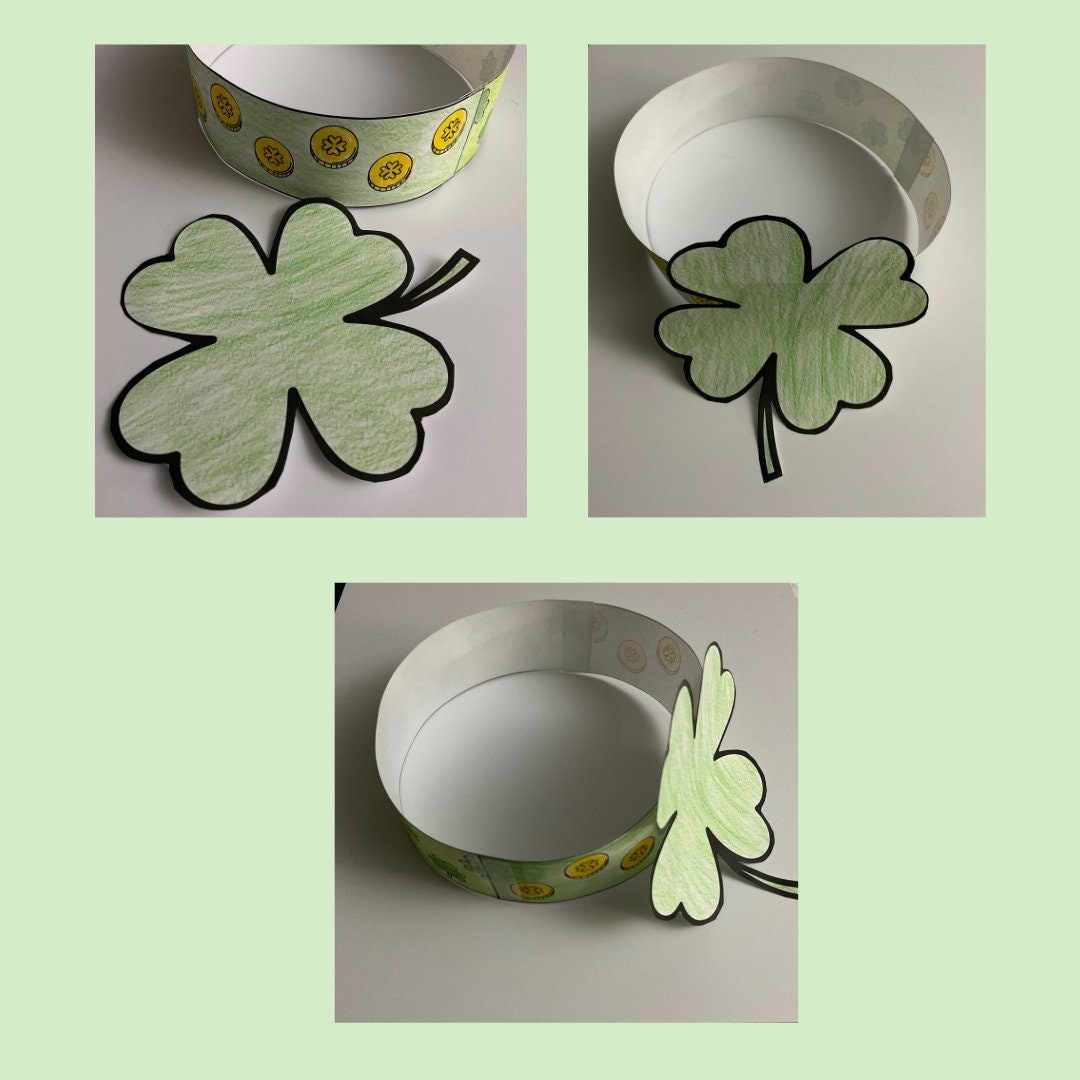 St Patricks Paper Crown Headband, St Patricks Day Paper Crown, St ...