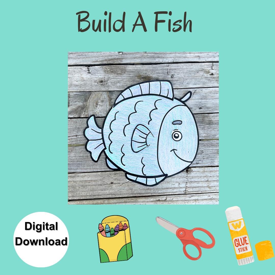 Build A Fish Craft Printable Activity Kids Craft DIY Craft Homeschool ...