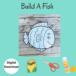 Build A Fish Craft Printable Activity Kids Craft DIY Craft Homeschool ...