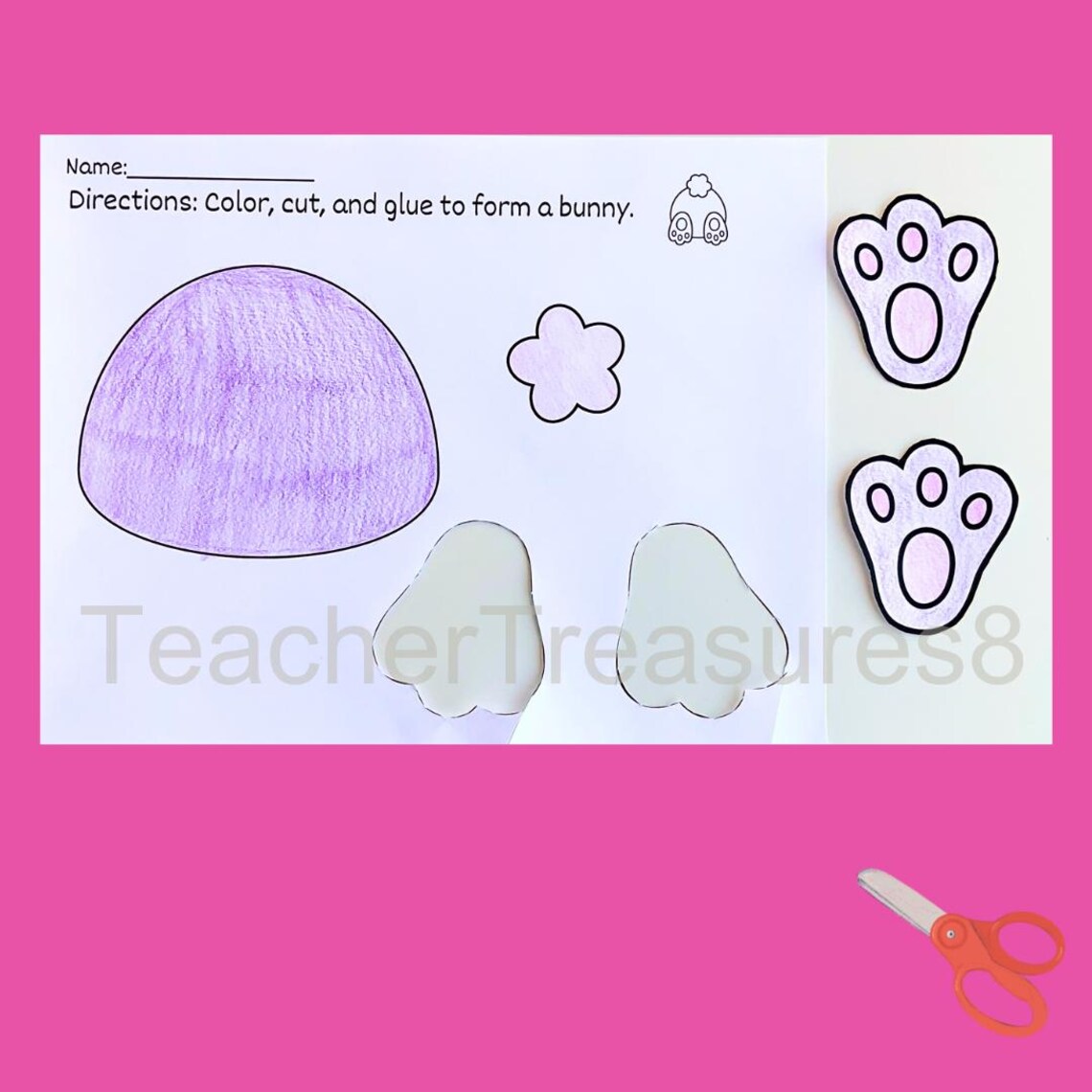 Easter Bunny Craft Printable Easter Bunny Easter Kids Craft DIY Kids ...