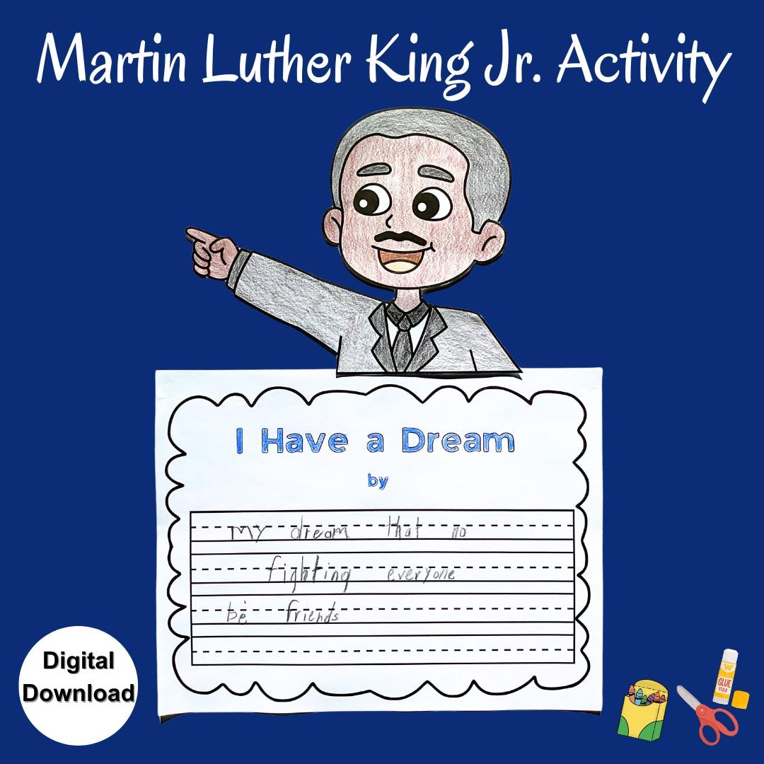 Martin Luther King Jr. Day Craft MLK Printable I Have a Dream Black ...