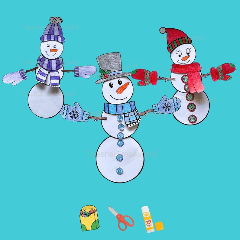 Build A Snowman Christmas Printable Snowman Craft Instant Download ...