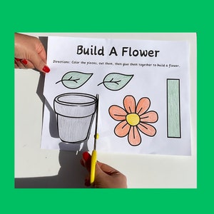 Build A Flower Craft Printable Activity Kids Spring Craft DIY Craft ...