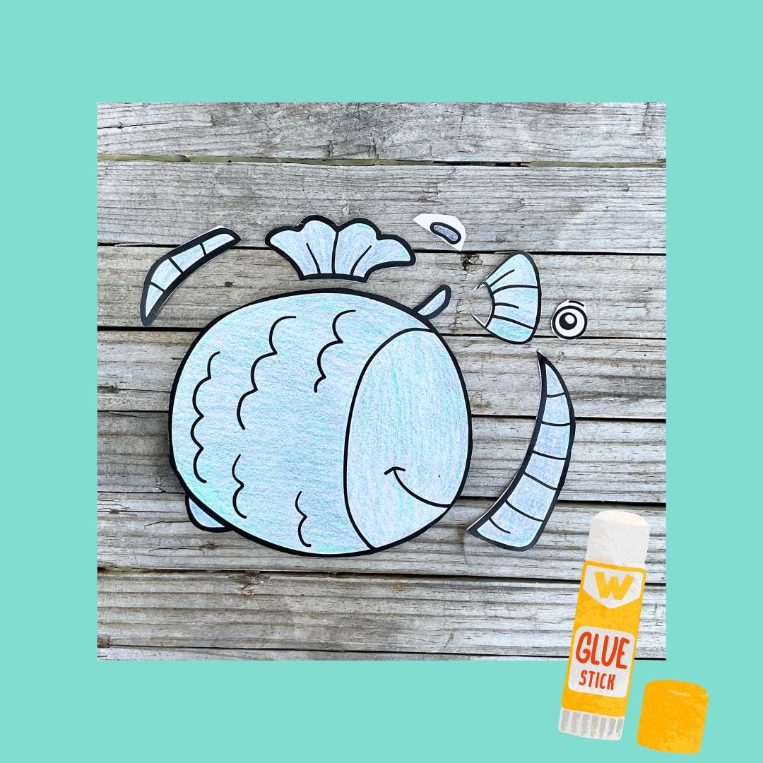 Build A Fish Craft Printable Activity Kids Craft DIY Craft Homeschool ...