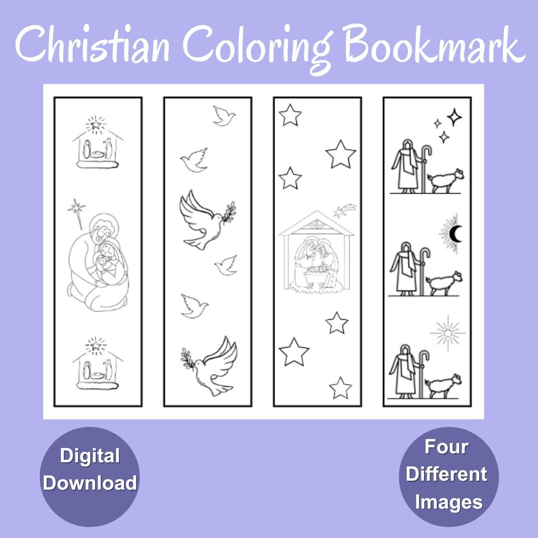 Christian Coloring Bookmark Sunday School Craft Printable Bookmark ...