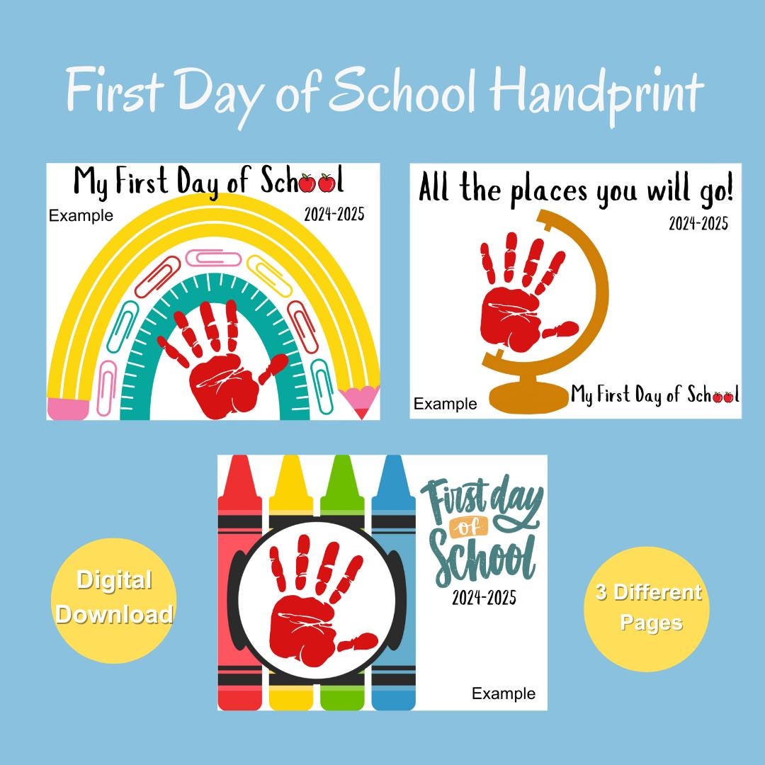 First Day of School Handprint Craft Back to School Craft Handprint ...