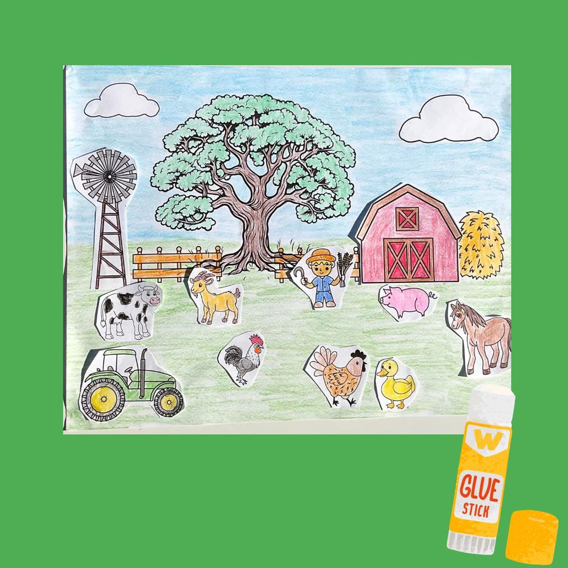 Build A Farm Craft Printable Download Build A Barnyard Farm Craft ...