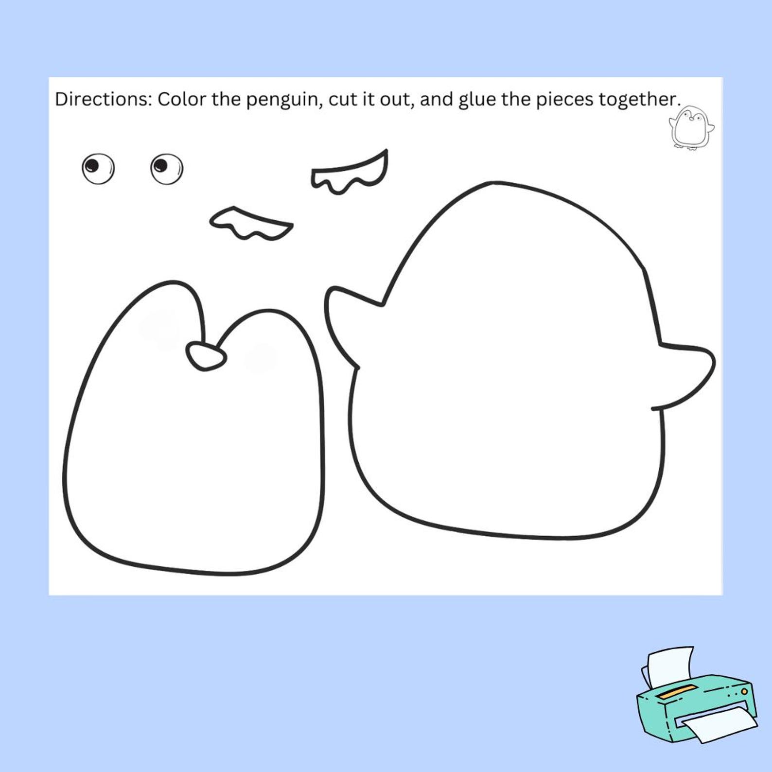 Penguin Craft Template Printable Craft Winter Craft Preschool Craft ...