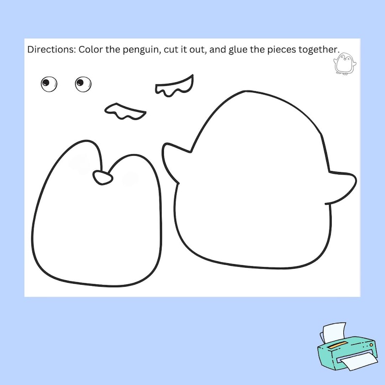 Penguin Craft Template Printable Craft Winter Craft Preschool Craft ...