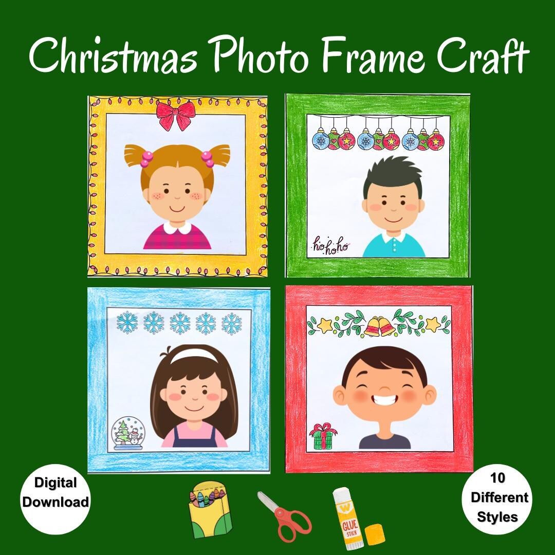 Christmas Photo Frame Craft Kids Christmas Craft Printable Christmas ...