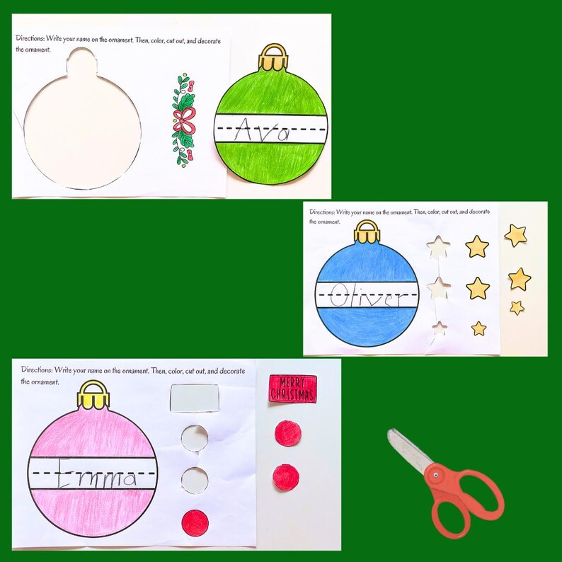 Printable Christmas Ornaments Make an Ornament DIY Paper Ornaments Kids ...