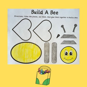 Build A Bee Craft Printable Activity Kids Spring Craft DIY Craft ...