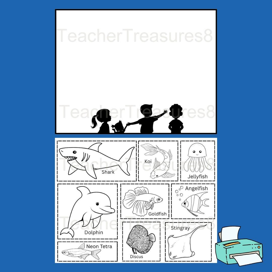 Build an Aquarium Craft Printable Activity Kids Spring Craft DIY Craft ...