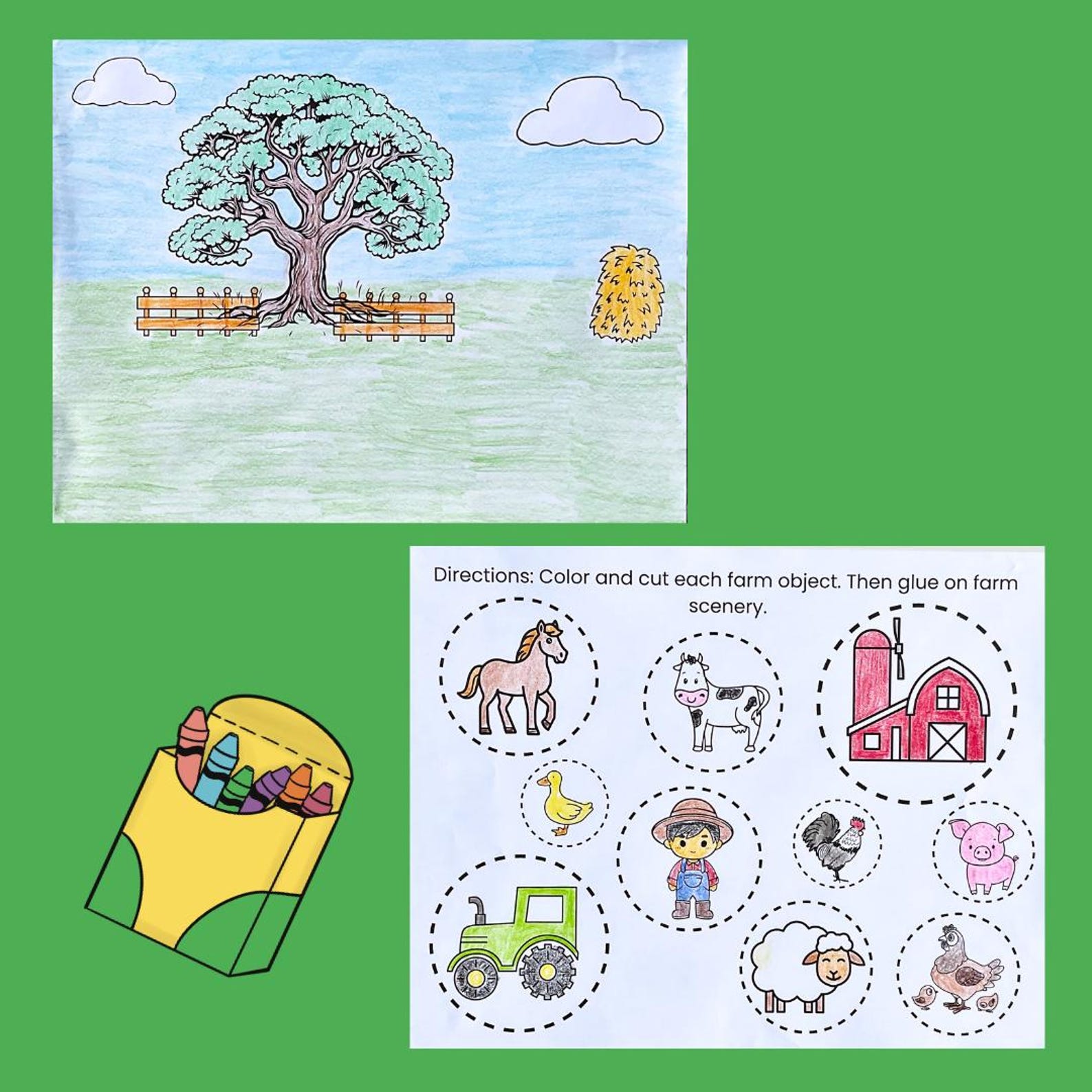 Build A Farm Craft Printable Download Build A Barnyard Farm Craft ...