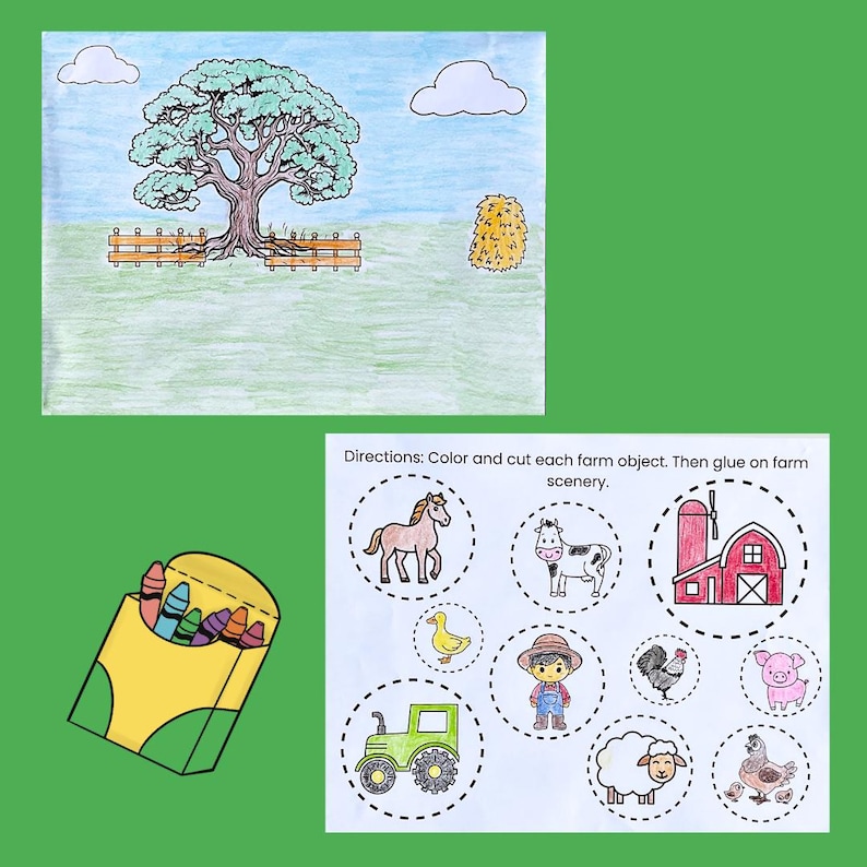 Build A Farm Craft Printable Download Build A Barnyard Farm Craft ...