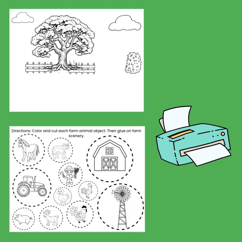 Build A Farm Craft Printable Download Build A Barnyard Farm Craft ...