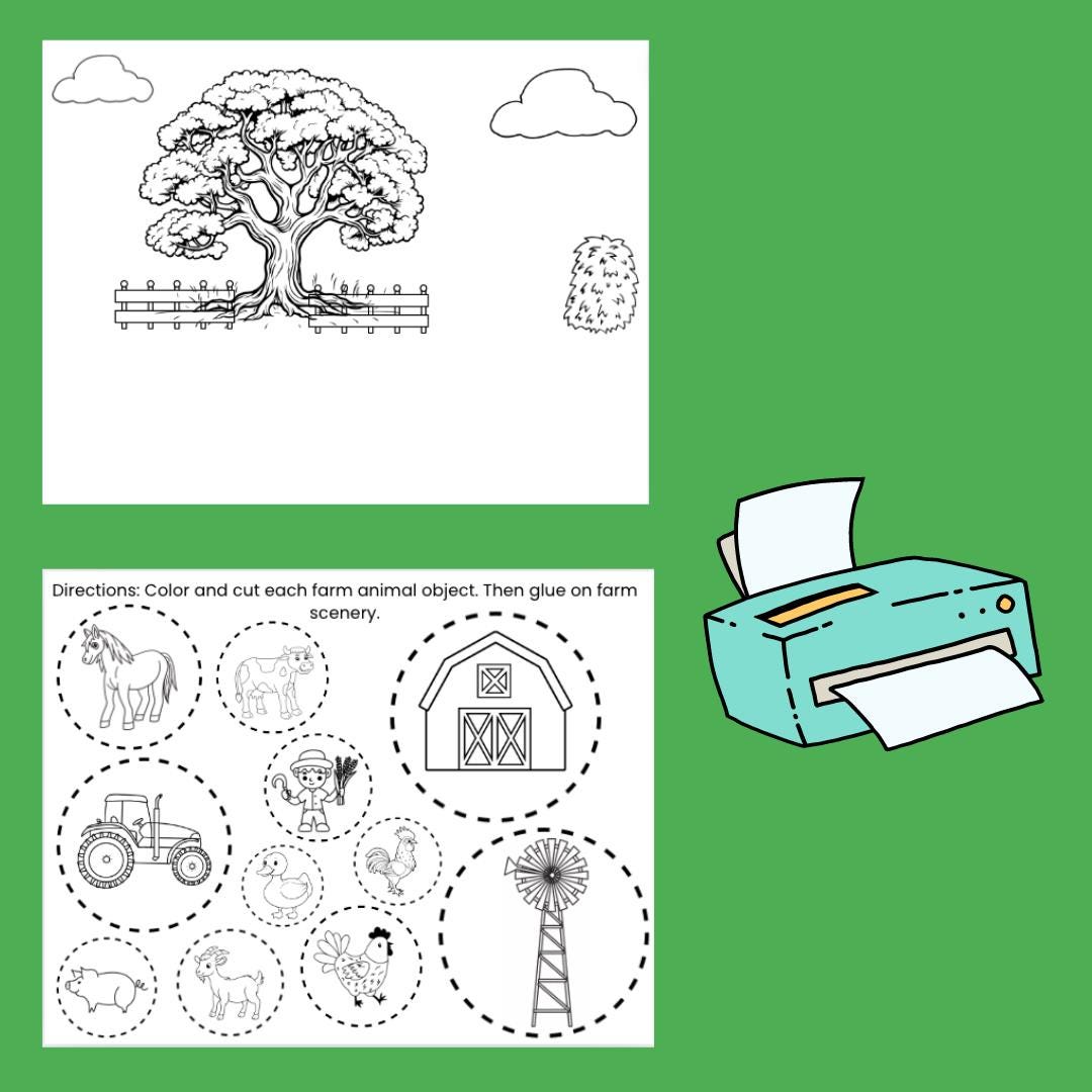 Build A Farm Craft Printable Download Build A Barnyard Farm Craft ...