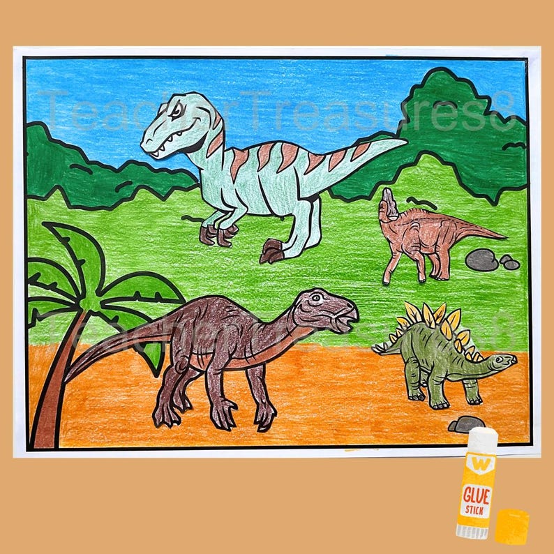 Dinosaur Craft Homeschool Craft DIY Kids Craft Spring Craft Template ...