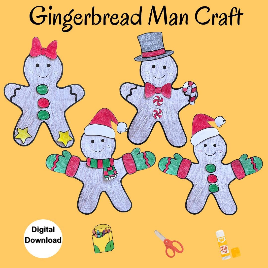 Gingerbread Man Craft Build a Gingerbread Man Christmas Craft Kids ...