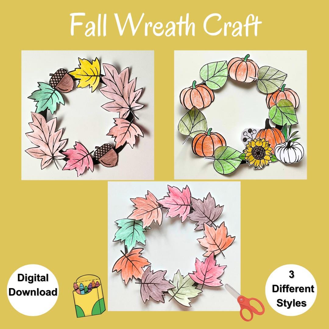 Fall Wreath Craft Build a Wreath Autumn Wreath DIY Fall Craft Fall Leaf ...