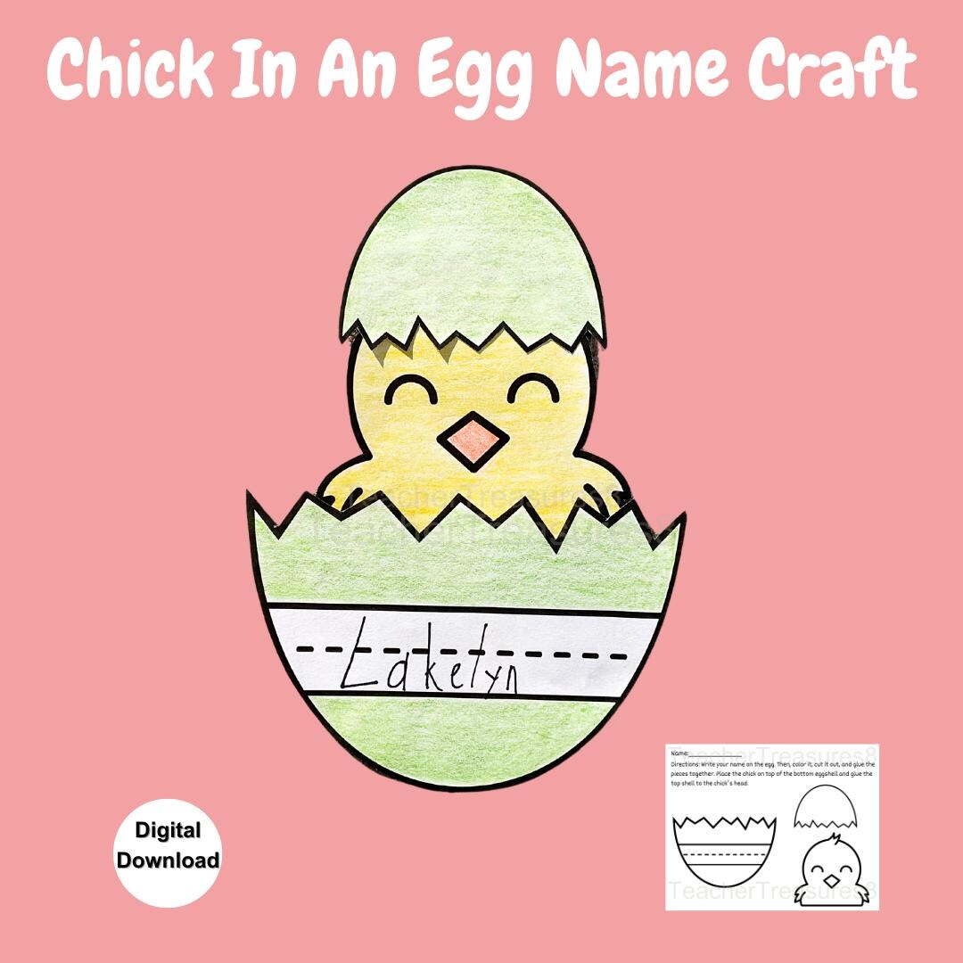 Chick in an Egg Craft Easter Egg Craft With Name Chick Egg Craft Easter ...