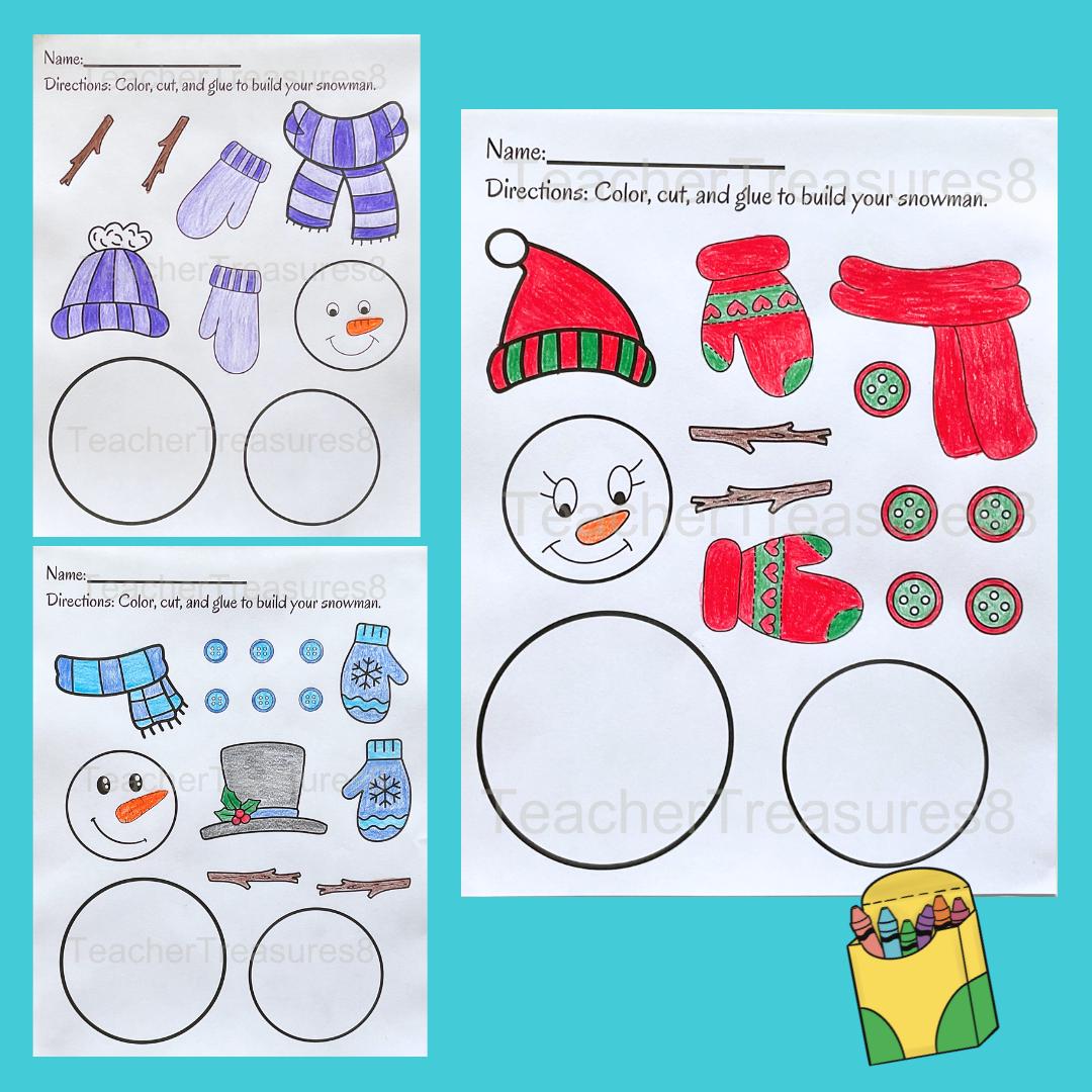 Build A Snowman Christmas Printable Snowman Craft Instant Download ...