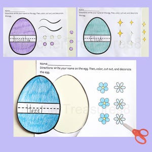 Name Easter Egg Craft Easter Activity Easter Kids Craft DIY Kids Easter ...