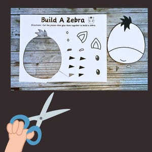 Build A Zebra Craft Printable Activity Kid Craft DIY Craft Homeschool ...