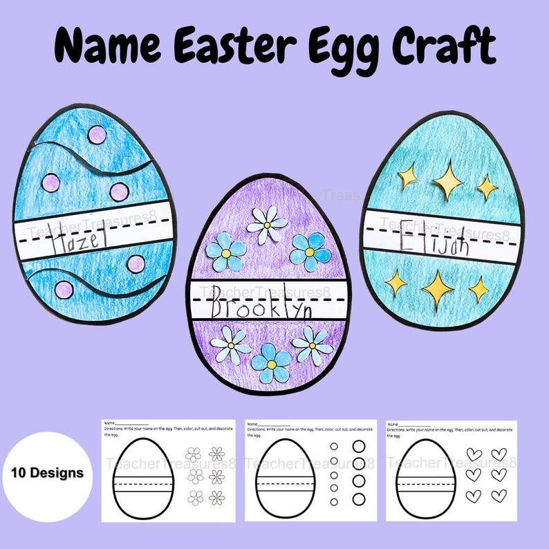 Name Easter Egg Craft Easter Activity Easter Kids Craft DIY Kids Easter ...