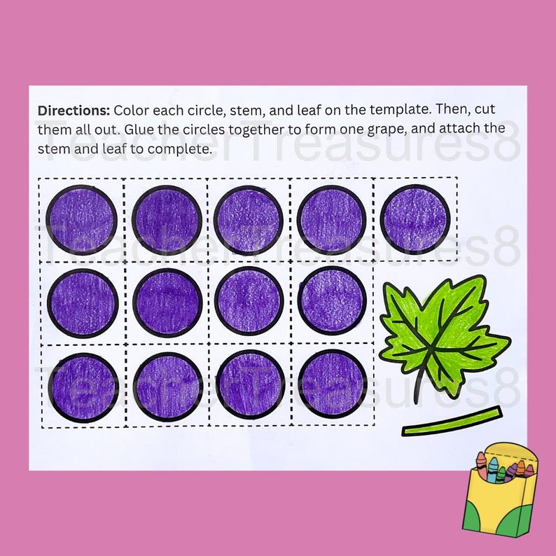 Grape Craft, Printable Download, Preschool Activity, Homeschool ...