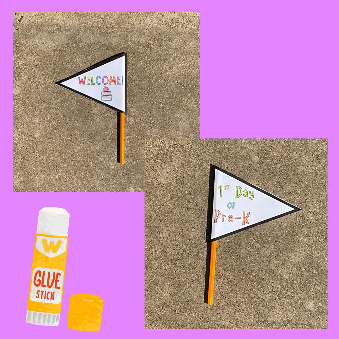 First Day of School Pennant Flag Printable Pennant Flag DIY Pennant ...