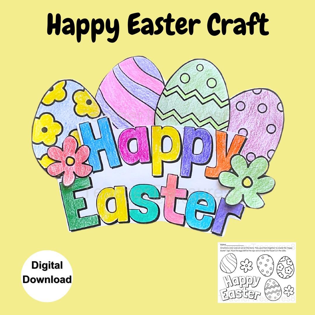 Easter Sign Craft Printable Download Easter Printable for Kid ...
