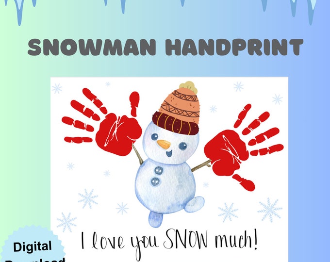15 Winter Handprint and Footprint Craft Bundle, Snowman Handprint Art ...