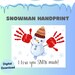 Snowman Hand Craft, Printable DIY Winter Handprint, Printable Winter ...