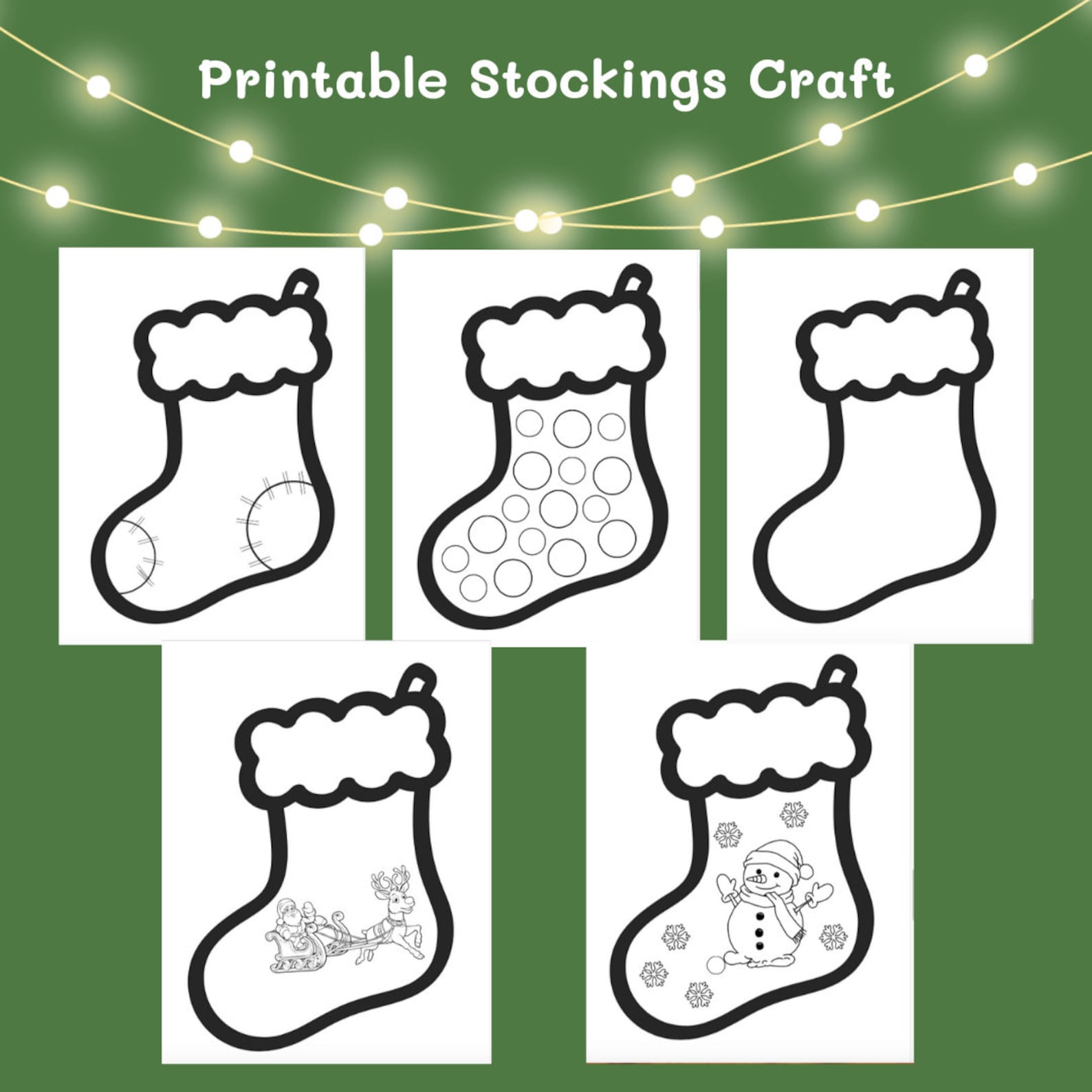 Printable Christmas Craft, Stocking Template, Christmas Crafts ...