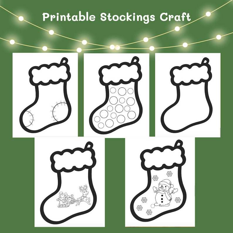Printable Christmas Craft, Stocking Template, Christmas Crafts ...