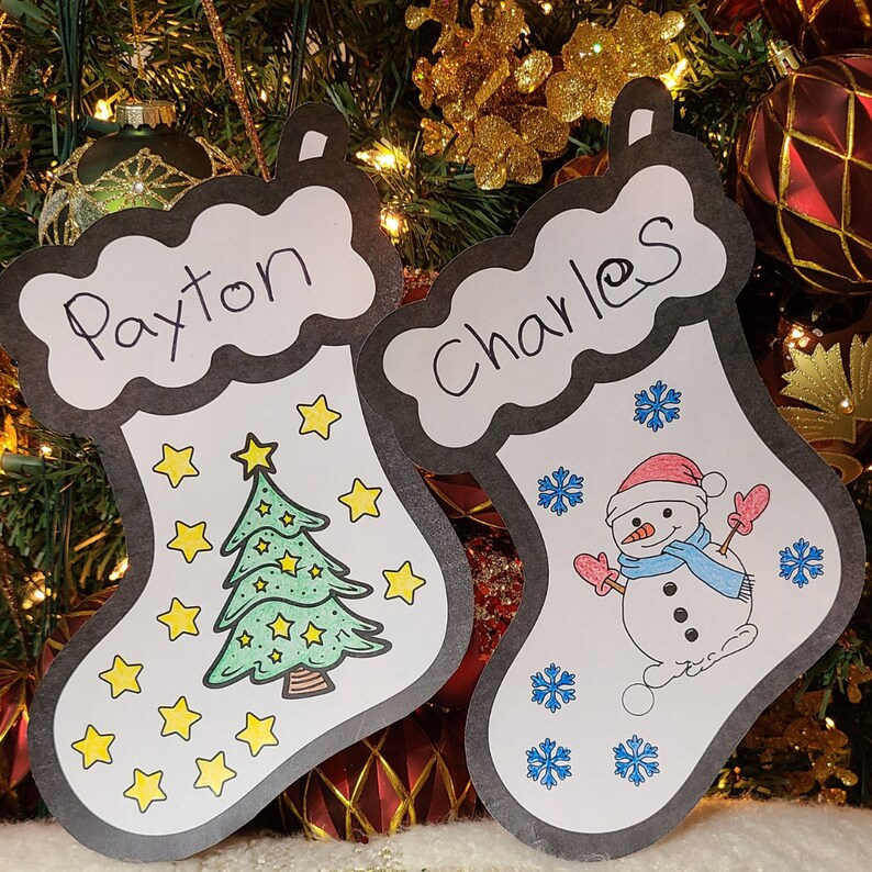 Printable Christmas Craft, Stocking Template, Christmas Crafts ...