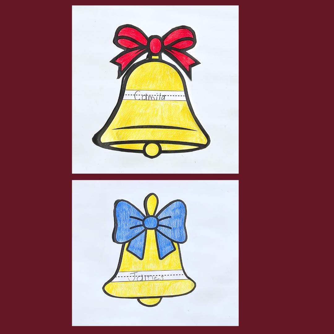 Christmas Bell Craft Printable Activity Name Craft Homeschool Activity ...