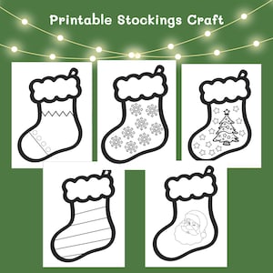 Printable Christmas Craft, Stocking Template, Christmas Crafts ...