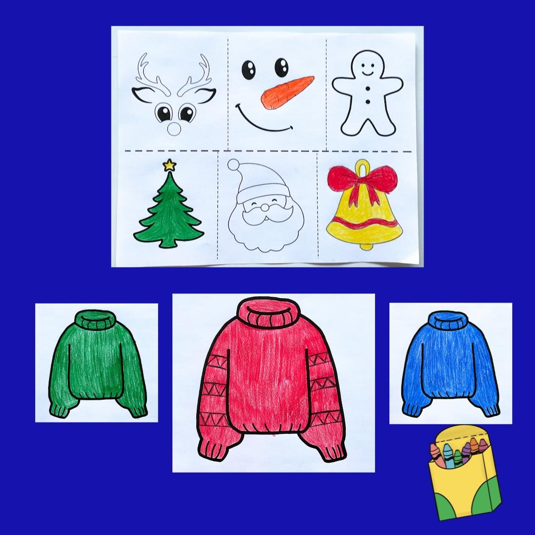 Ugly Sweater Craft: Christmas Printable Paper Craft (PDF) - Etsy